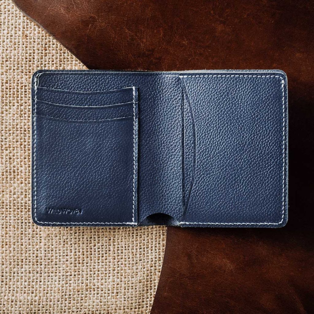 Wallet B1 Yale Blue - Handmade Bifold Original Leather Wallet Bangladesh