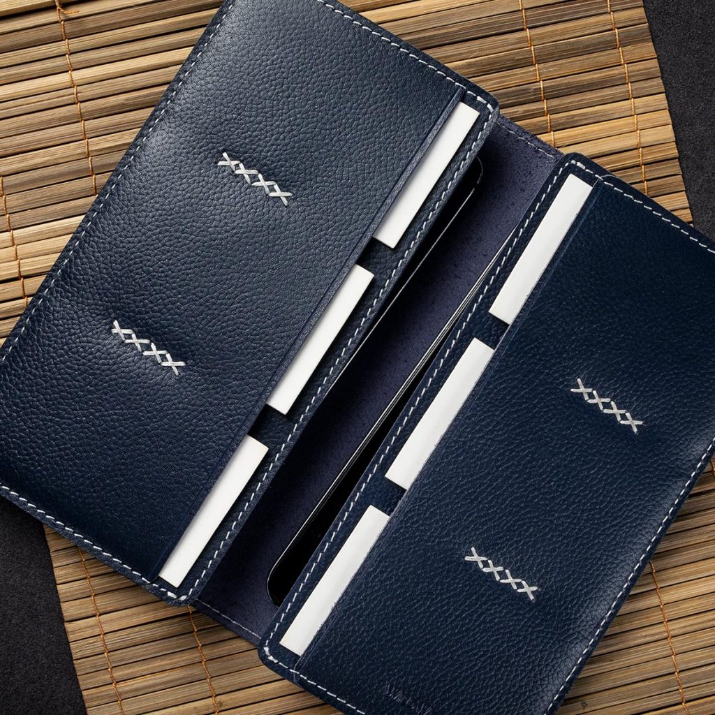 Long Wallet LW2 Yale Blue - WildWoven Leather Products