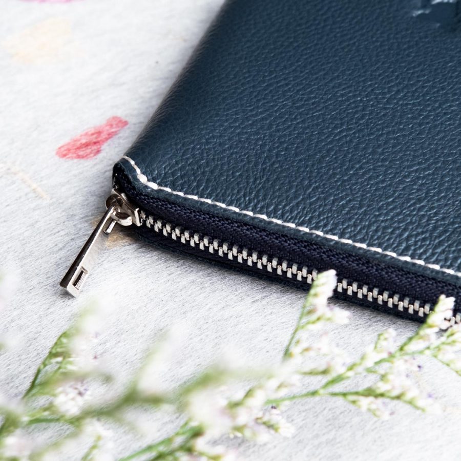 Zipper Wallet SZ1 Yale Blue - WildWoven Leather Products