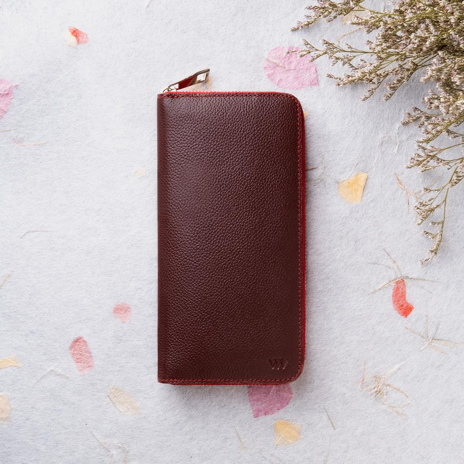 Saito Zipper Long Wallet - Yale Blue - WildWoven Leather Products