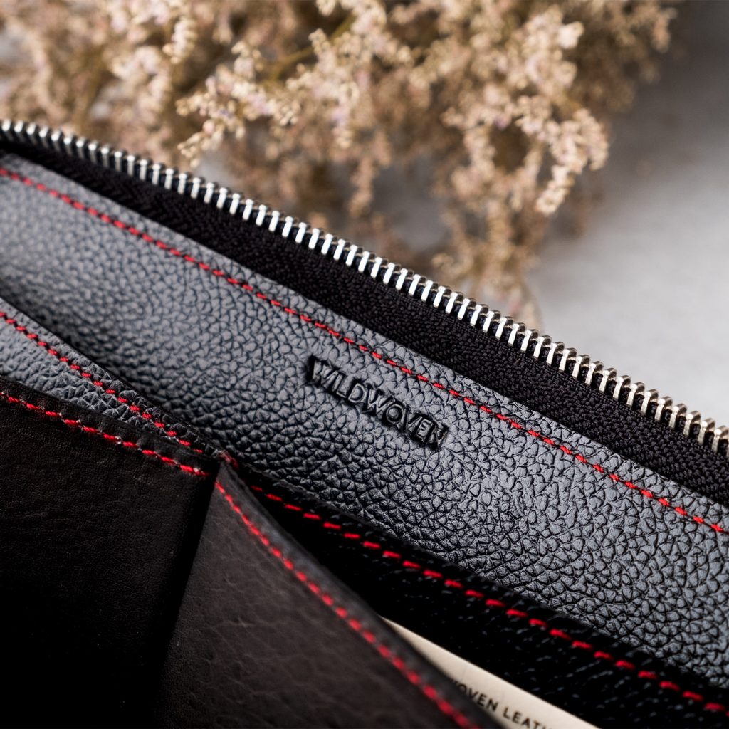 Saito Zipper Long Wallet - Ink Black - WildWoven Leather Products