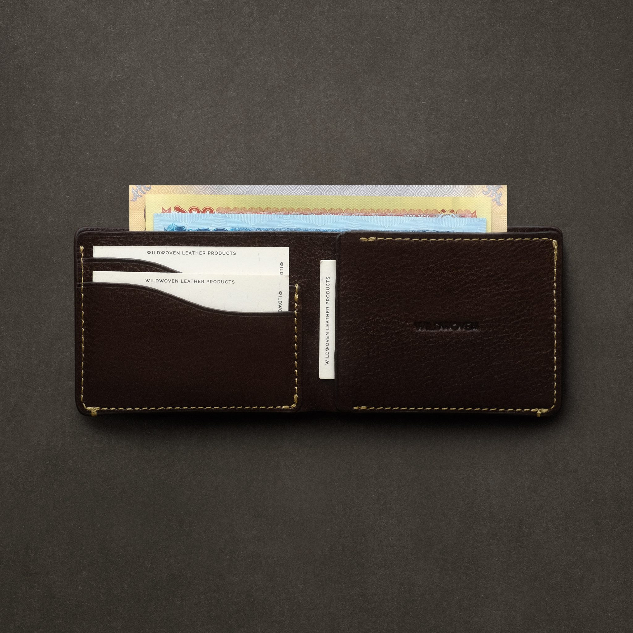 Yuki - Front Pocket Bifold Wallet - WildWoven Leather Products